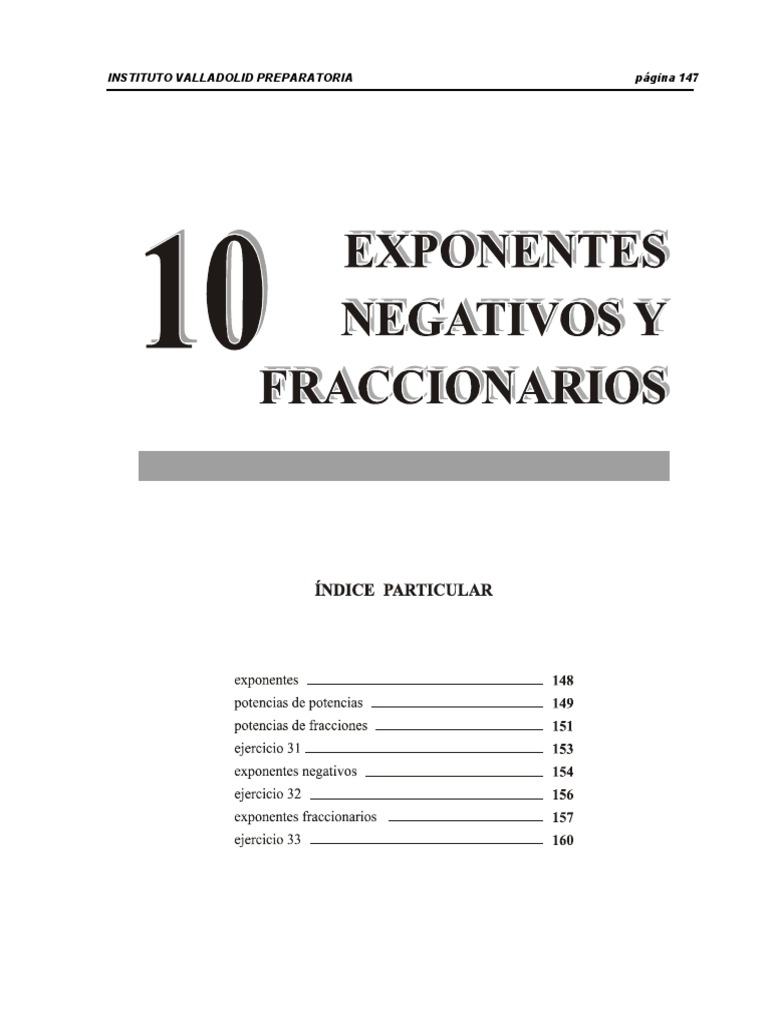 10 Exponentes | PDF | Fracción (Matemáticas) | Exponenciación