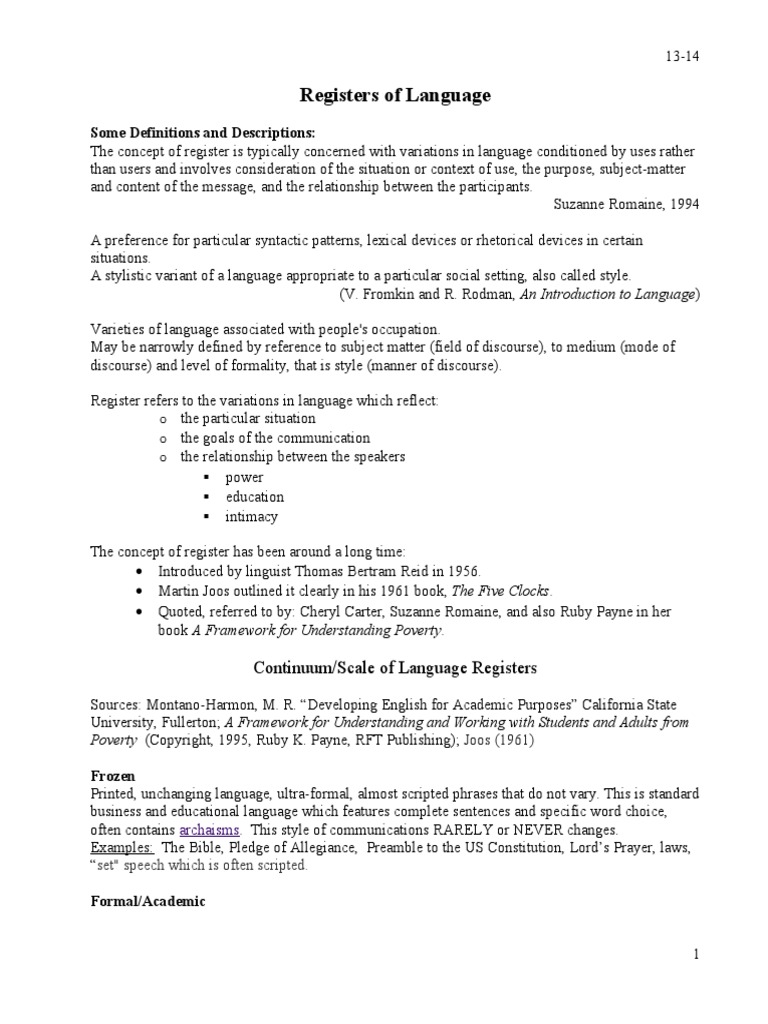 11-14 Registers of Language | PDF | Linguistics | Semiotics