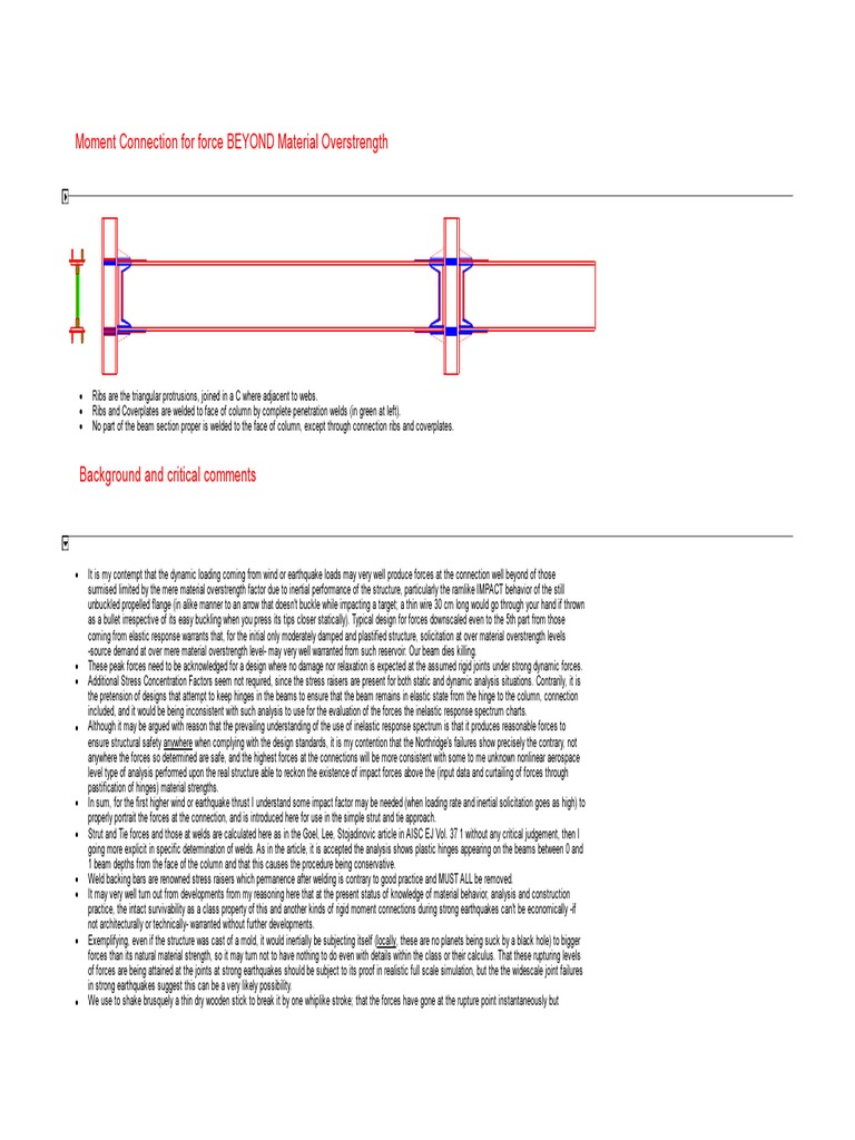 Moment Connection Design Under Impact Forces | PDF | Column | Stress ...
