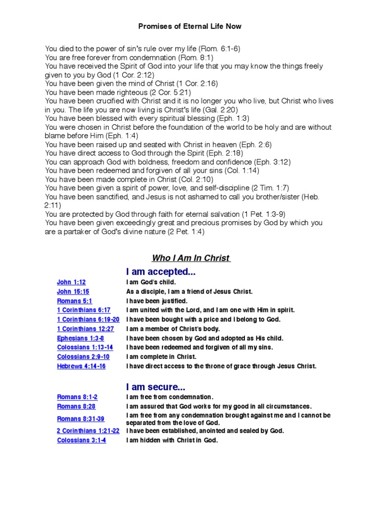 Christian Identity Affirmations | PDF | Assurance (Theology) | Eternal ...