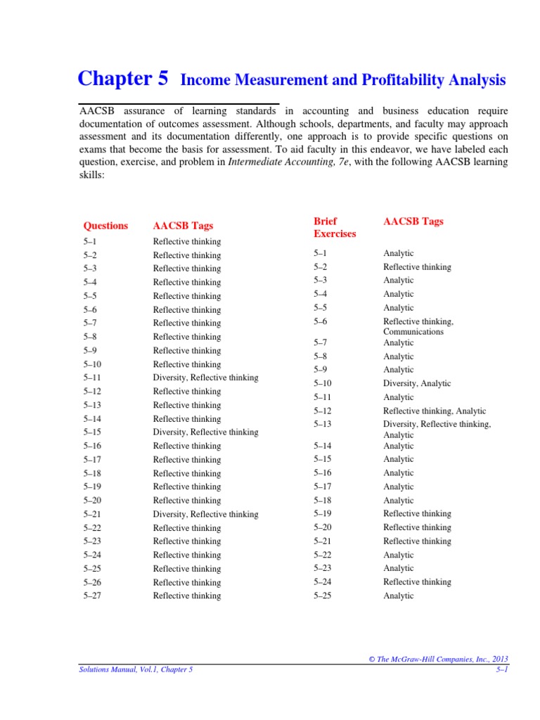 Intermediate Accounting 7e, Chapter 5 Solutions | PDF | Debits And ...