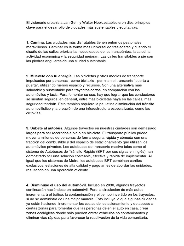 El Visionario Urbanista Jan Gehl y Walter Hook | PDF | Transporte ...