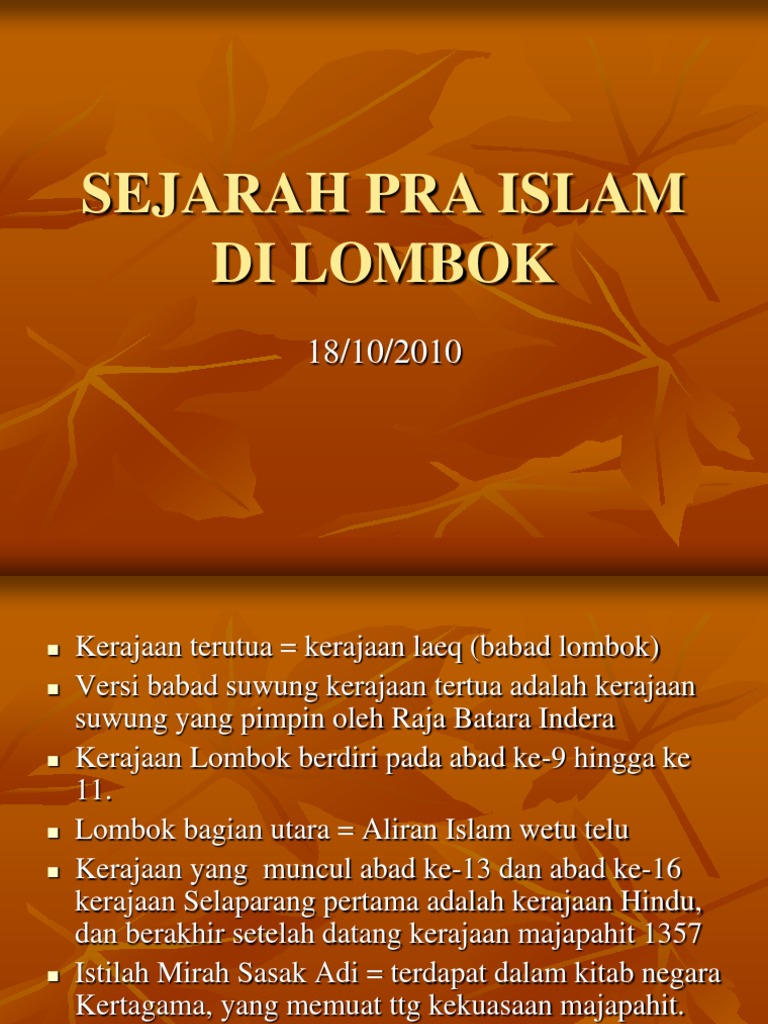 Islam Di Lombok | PDF | Agama & Spiritualitas