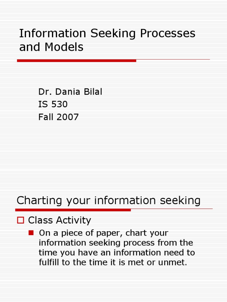 Information Seeking & Models | PDF | Information Retrieval | Information
