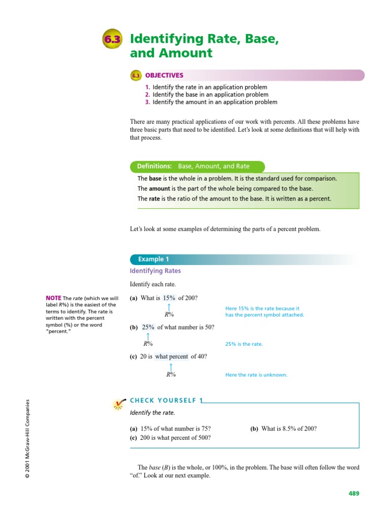 Rate, Base, Percentage | Percentage | Interest