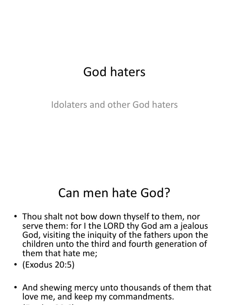 Idolaters and Other God Haters | PDF | Hatred | Blasphemy