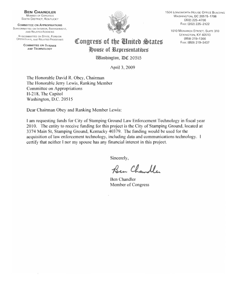 Earmark Request | PDF