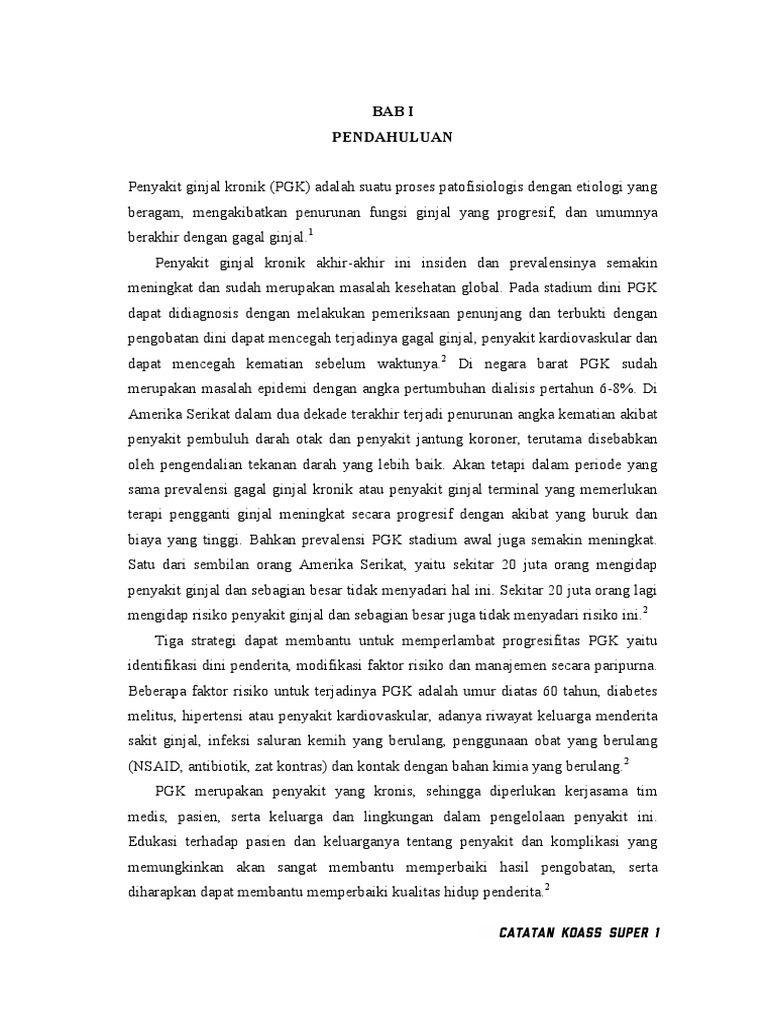 Catatan Koass Penyakit Ginjal Kronik | PDF