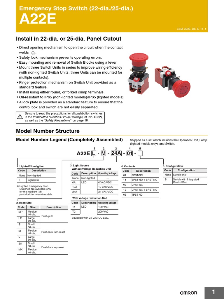 A22e Ds csm1265 | PDF | Switch | Electrical Connector