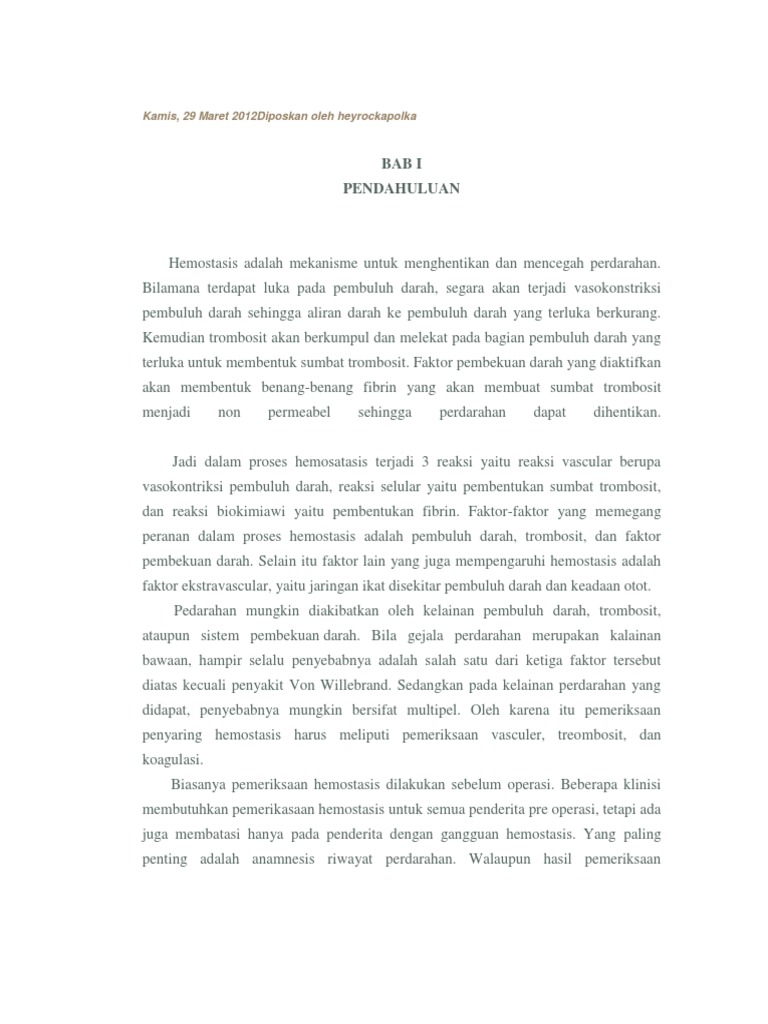 Faal Hemostasis | PDF