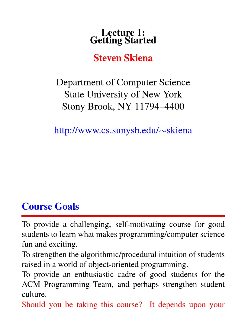 Getting Started: Steven Skiena | PDF | Compiler | Software Development