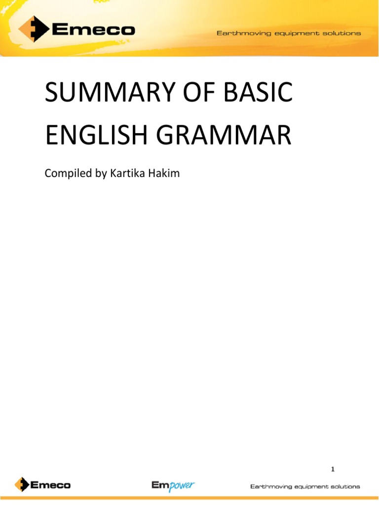 Summary of Basic English Grammar | PDF