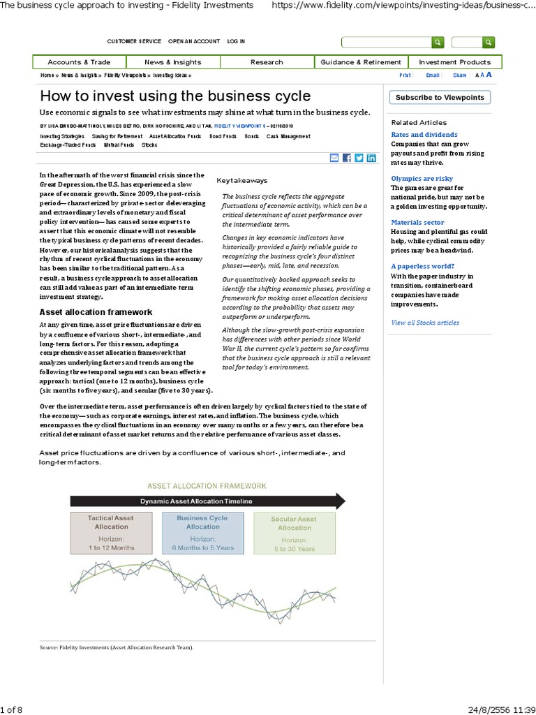 The Business Cycle Approach To Investing - Fidelity Investments | PDF ...