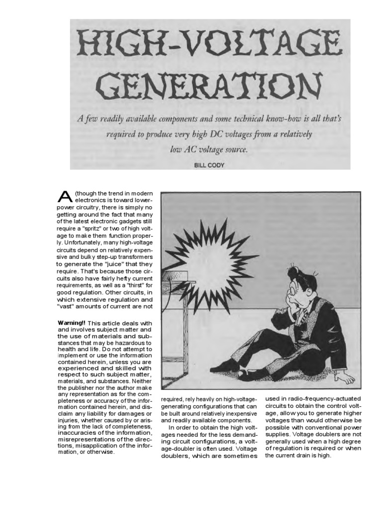 High Voltage Generation | PDF | Rectifier | Capacitor