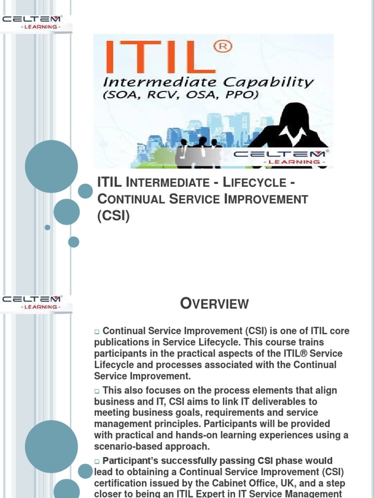 ITIL Intermediate - Lifecycle Certification and Training | PDF | Itil ...