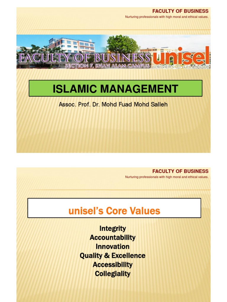 Islamic Management Overview | PDF | Sharia | Prophets And Messengers In ...