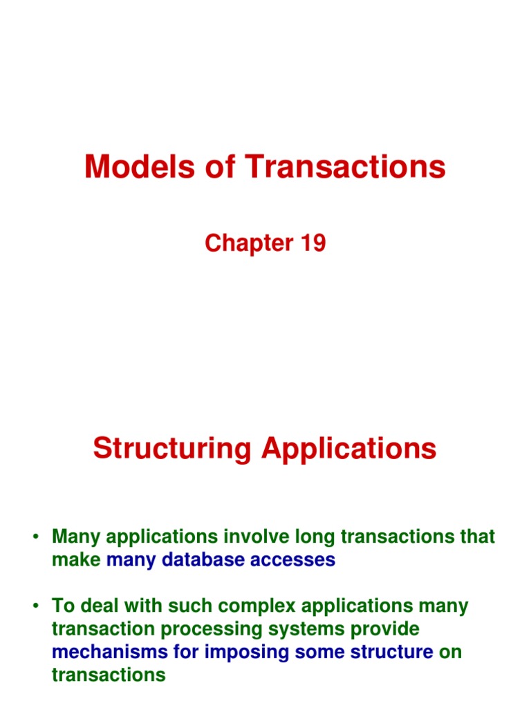 Models of Transactions | PDF | Database Transaction | Databases
