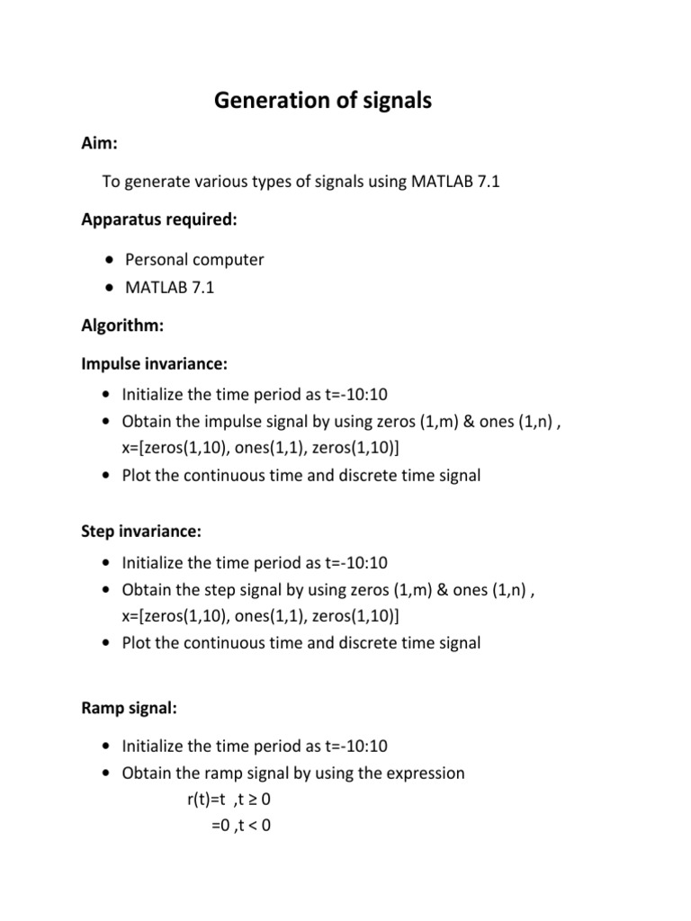 Generation of Signals | PDF | Amplifier | Signal (Electrical Engineering)