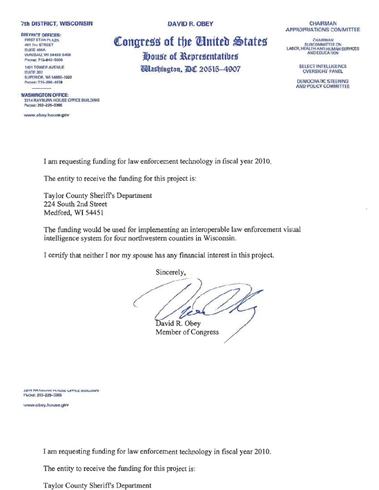 Earmark Request | PDF