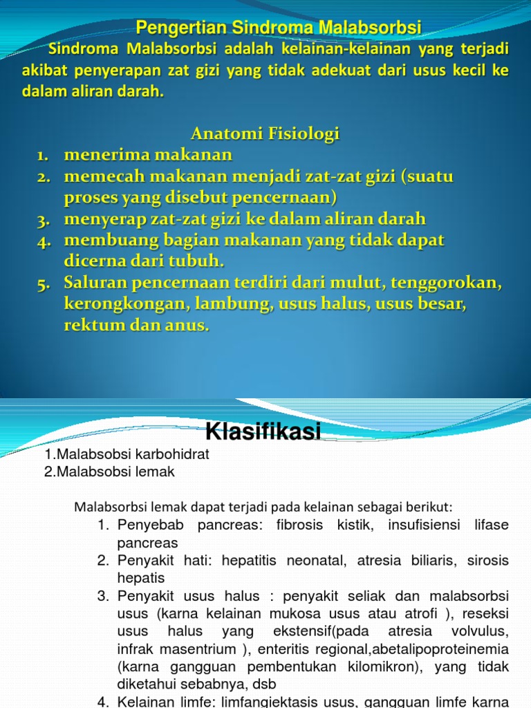 Pengertian dan Gejala Malabsorpsi | PDF | Kesehatan Holistik | Sains ...