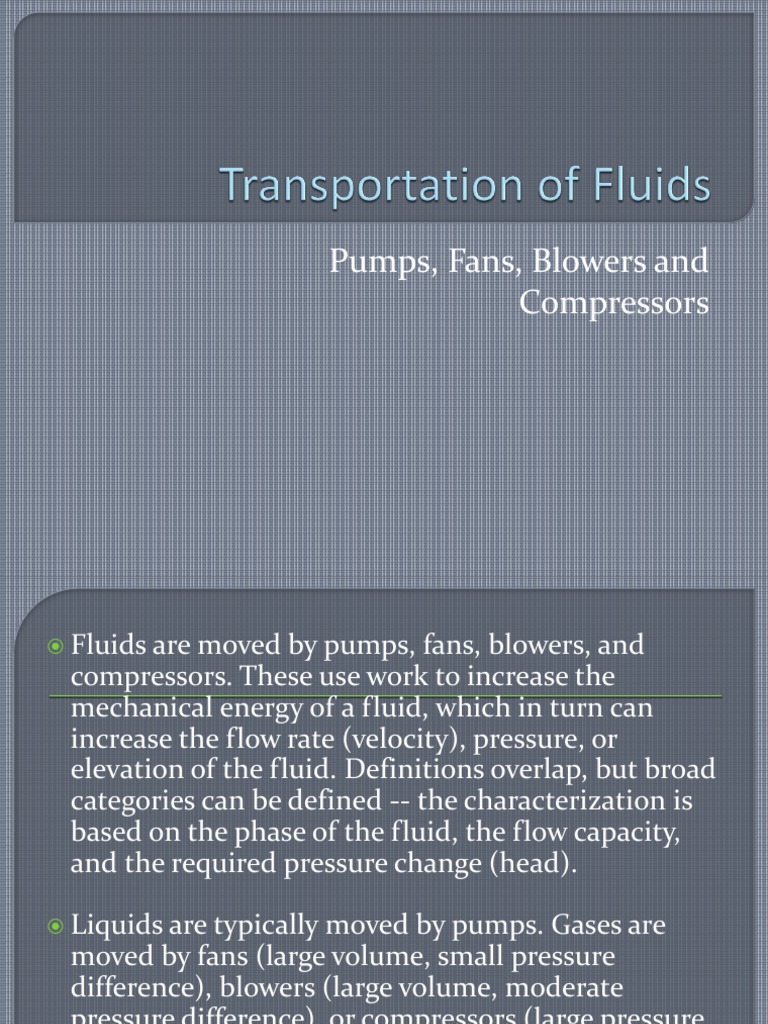 Fluid Transport Mechanisms Explained | PDF | Pump | Gas Compressor