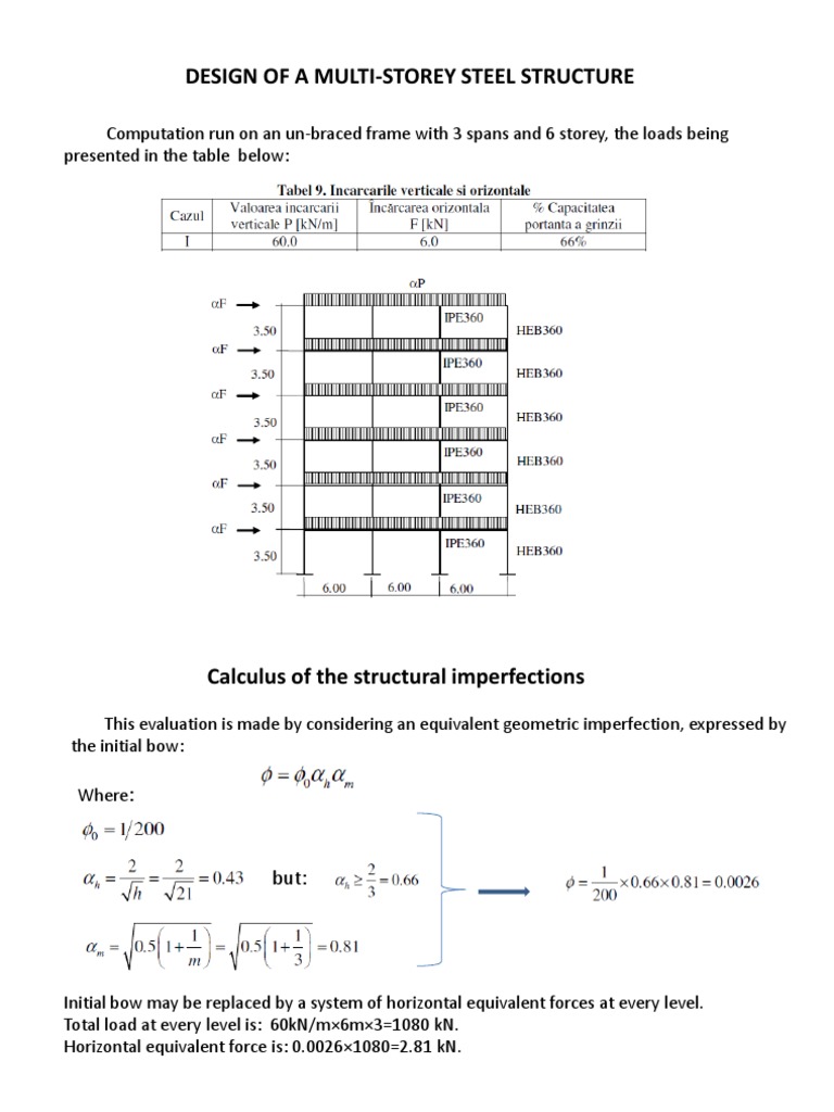 Multi-Storey Steel Structure Design Analysis | PDF | Buckling | Engineering