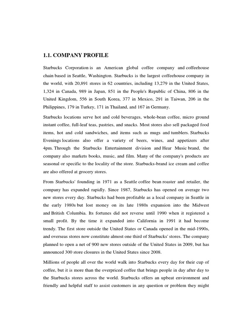 Starbucks Project | PDF | Starbucks | Coffee