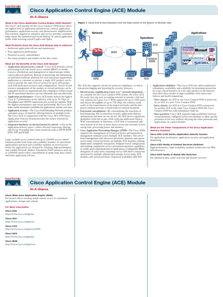 Cisco ACE PDF | PDF | Cisco Systems | Computer Network