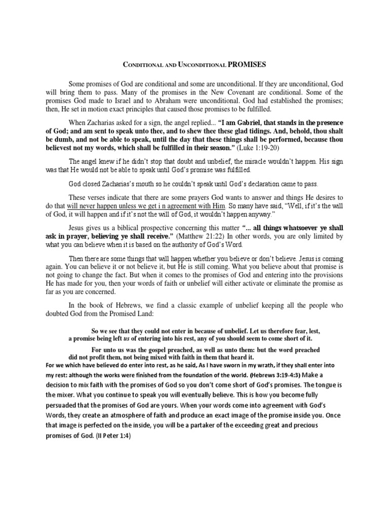 Conditional and Unconditional Promises | PDF | Ancient Mediterranean ...