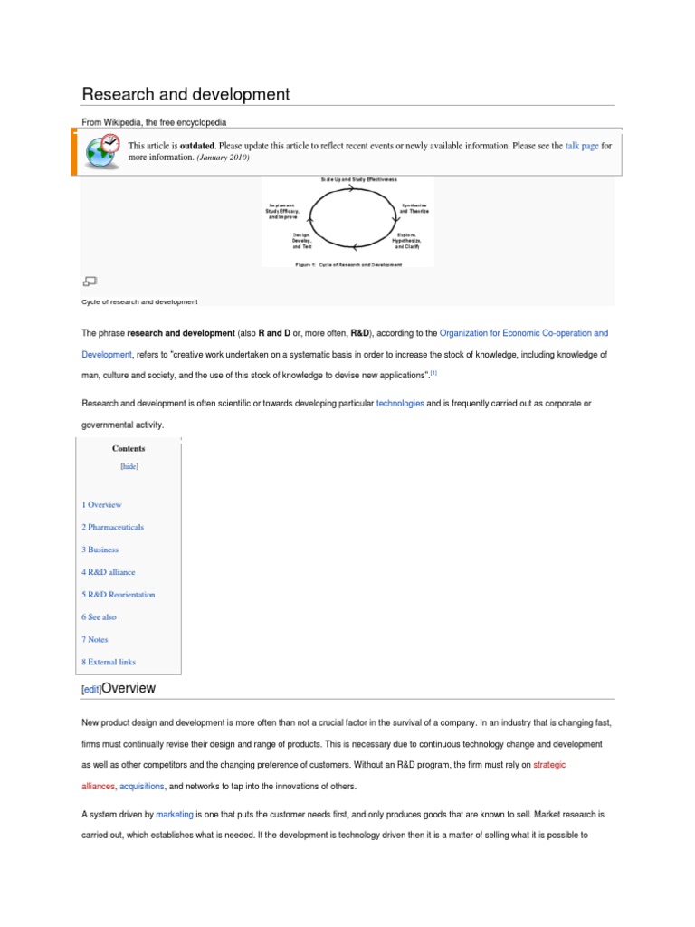 Research And Development Pdf Research And Development Science And