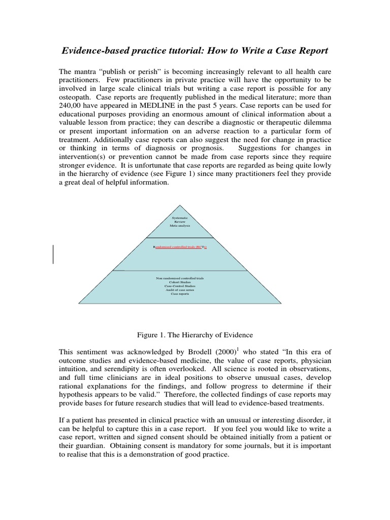 Evidence Based Practice Tutorial How To Write A Case Report | PDF ...