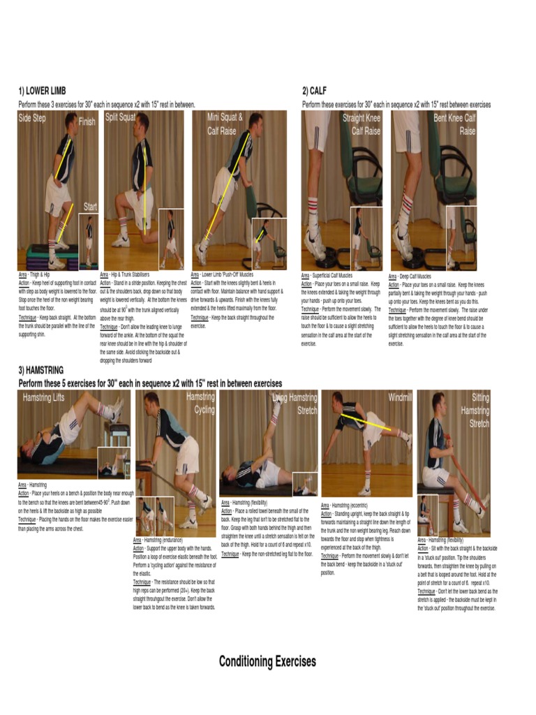 Conditioning Exercises | PDF | Anatomical Terms Of Motion | Human Leg