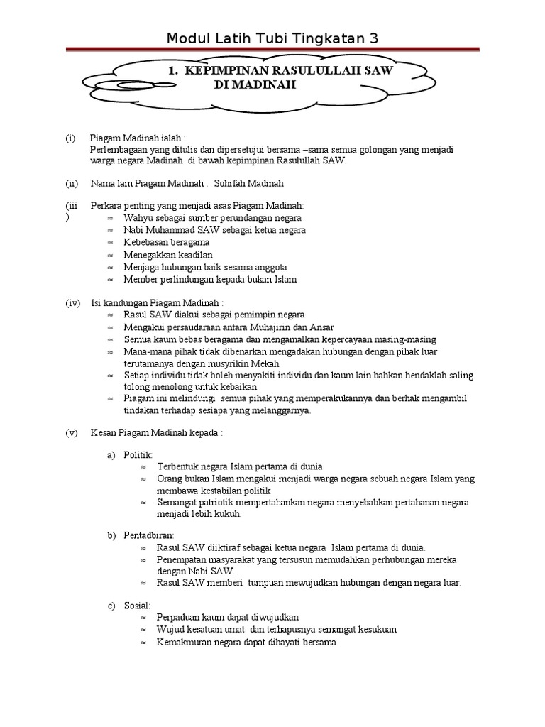 Kepimpinan Rasulullah Di Madinah | PDF | Politik