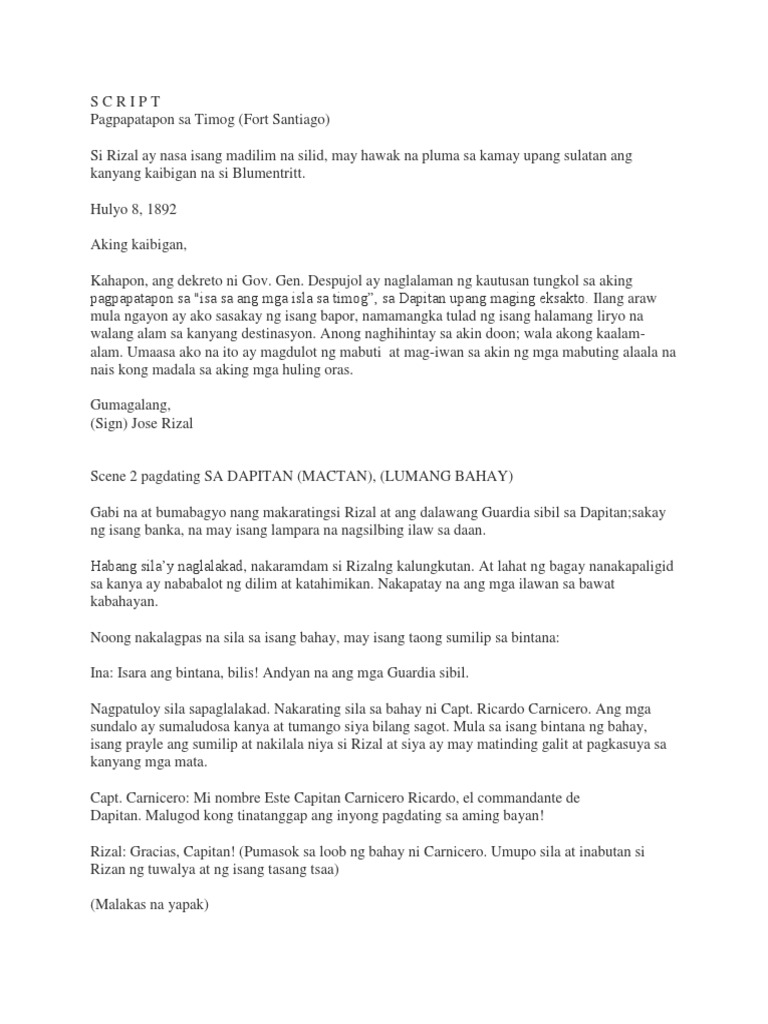 Rizal Script | PDF