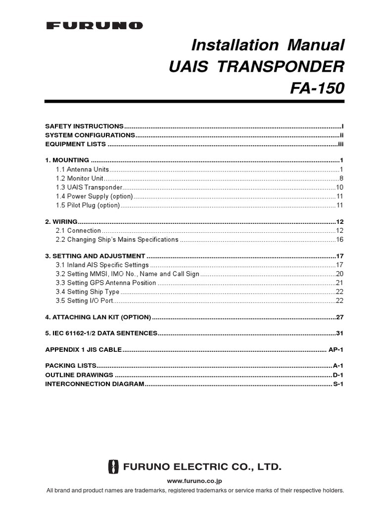 FA150 Installation Manual E1 3-23-11 | PDF | Coaxial Cable | Cable
