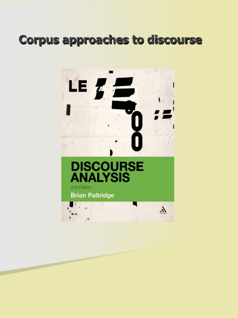 Corpus Approaches To Discourse | PDF | English Language | Discourse