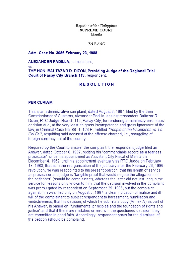 Padilla Vs Dizon | PDF | Crime & Violence | Crime Thriller