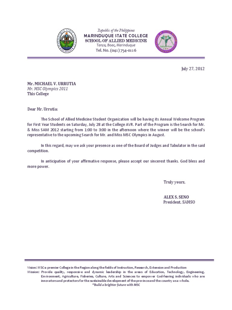 Invitation to Judge Mr. & Miss SAM | PDF | Wellness