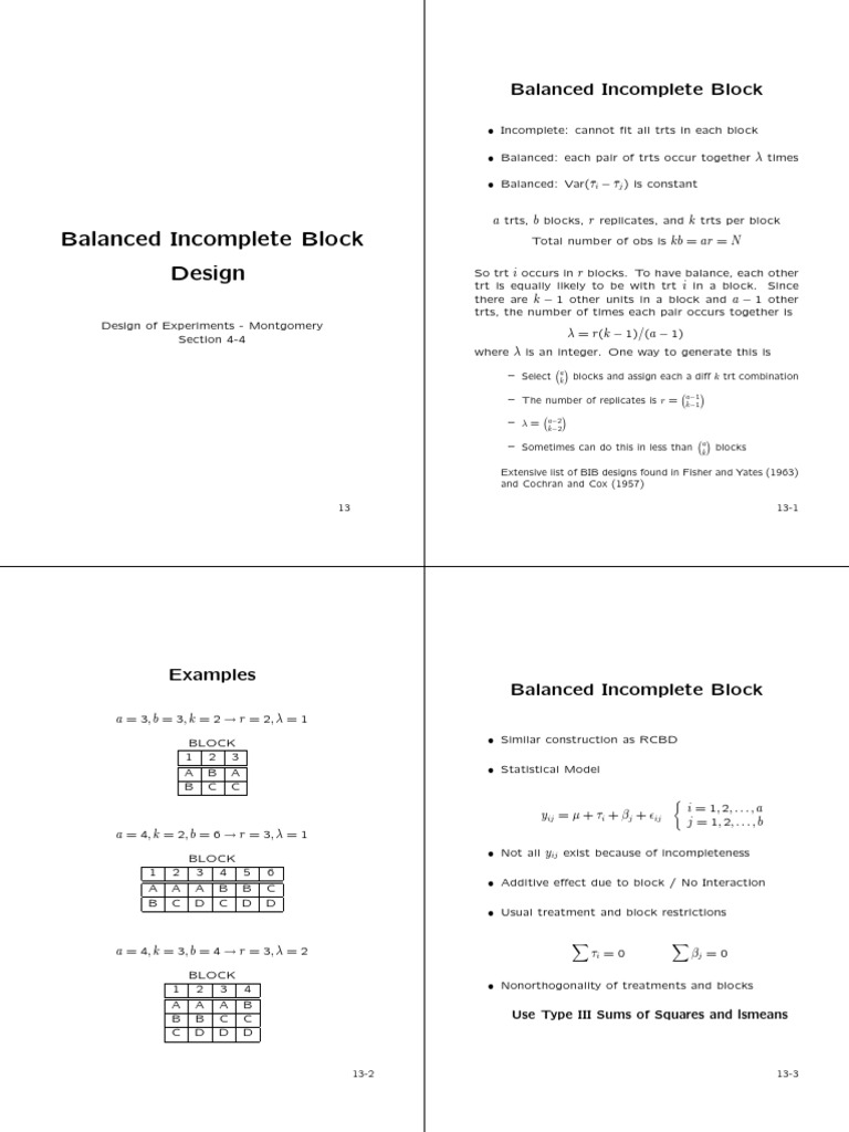 Balanced Incomplete Block | Download Free PDF | Akaike Information ...
