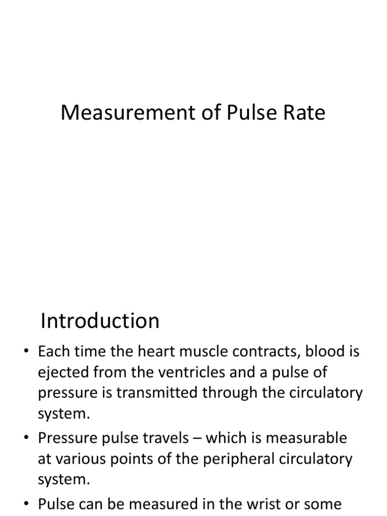 Measurement of Pulse Rate | PDF | Wellness | Science & Mathematics