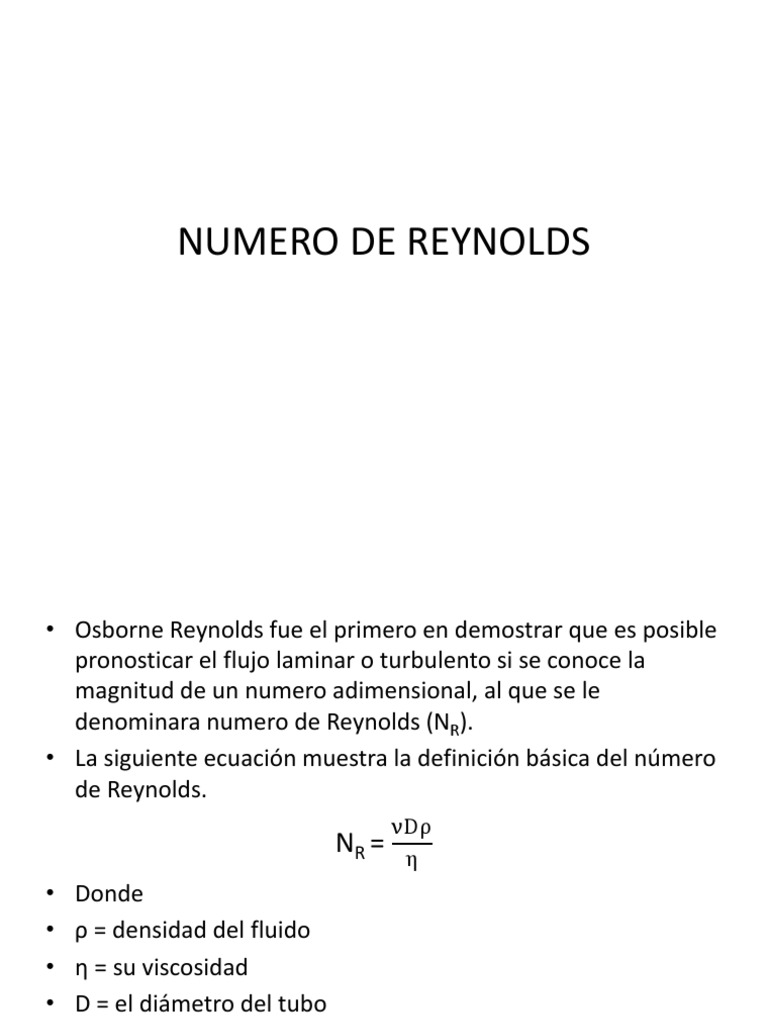 Numero de Reynolds | PDF | Numero Reynolds | Flujo laminar