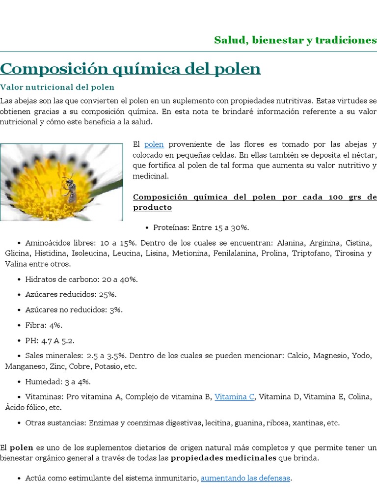 Composición química del polen __ Valor nutricional del polen.pdf ...