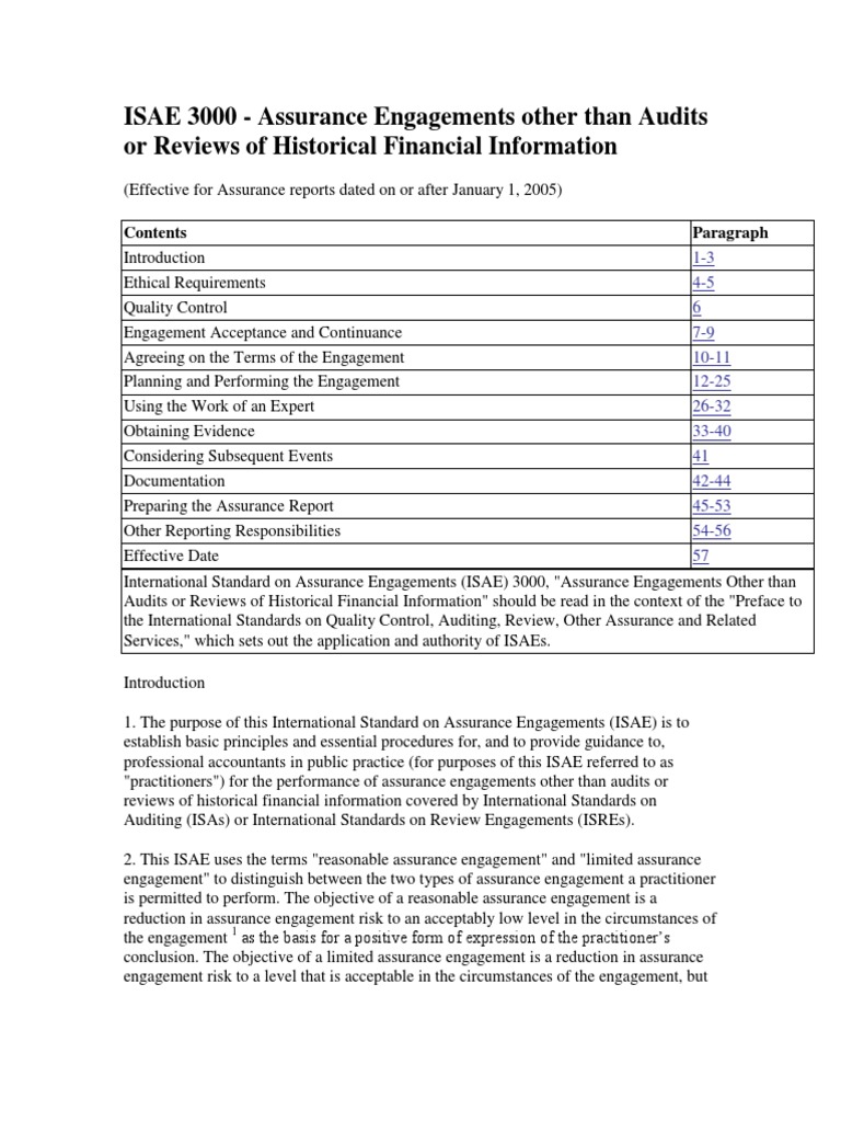 Isae 3000 | PDF | Audit | Expert