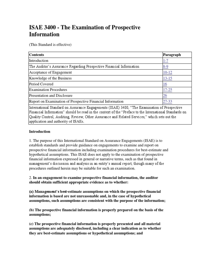 Isae 3400 | Financial Audit | Audit