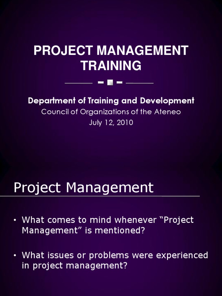 Project Management Training | PDF | Project Management | Business