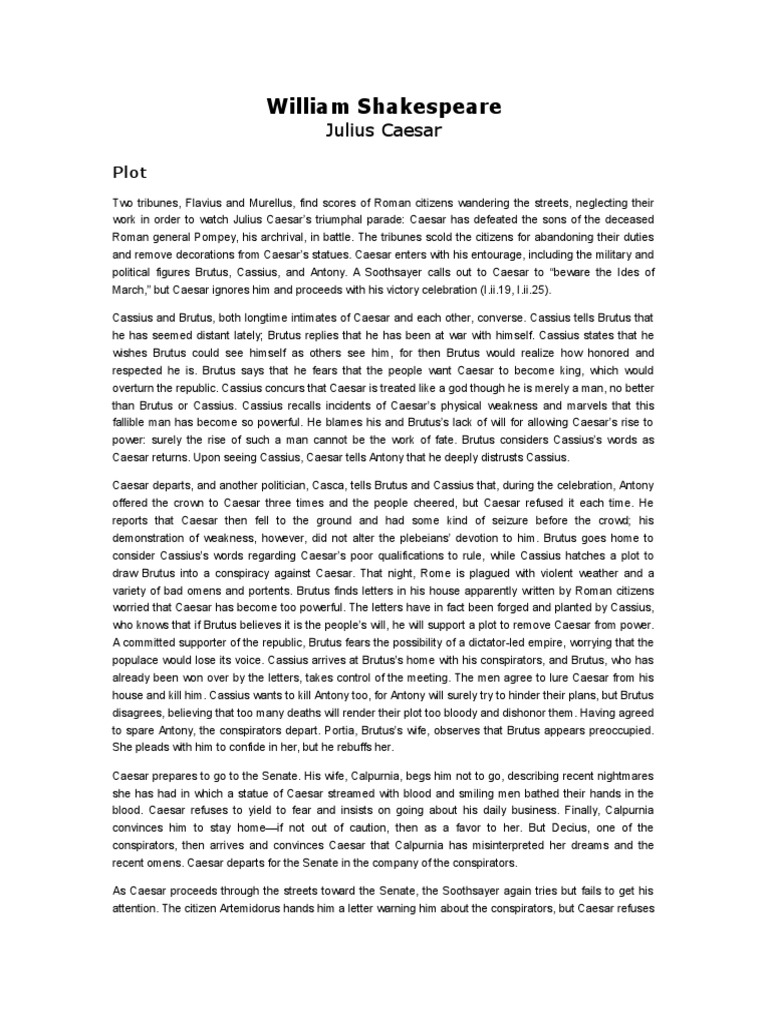 William Shakespeare - Julius Caesar | PDF | Marcus Junius Brutus The ...