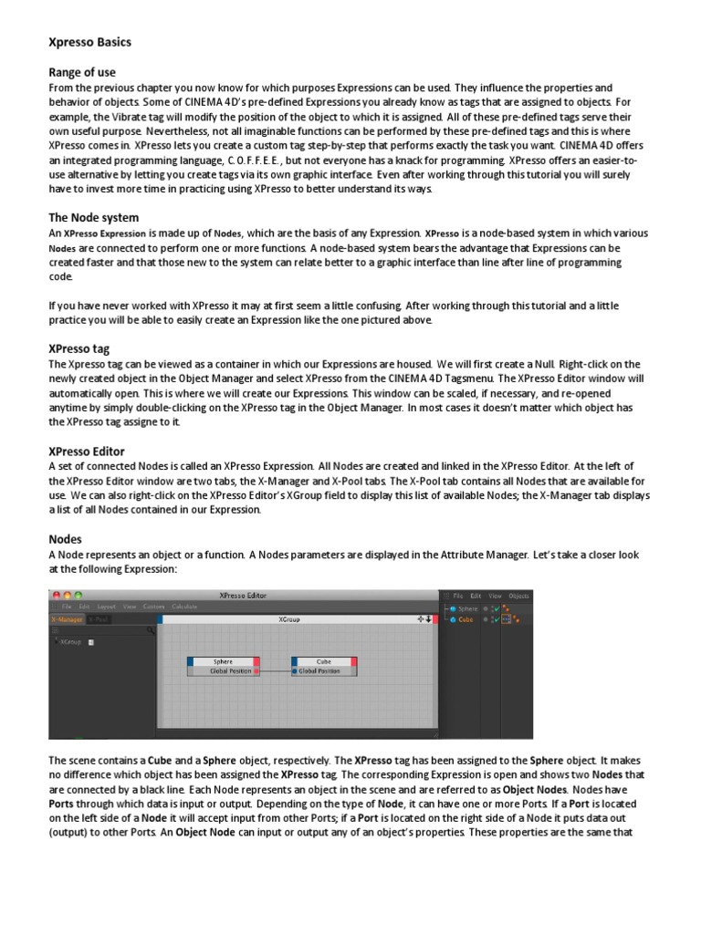 Xpresso Basics | PDF | Boolean Data Type | Euclidean Vector Xpresso Basics | PDF | Boolean Data Type | Euclidean Vector