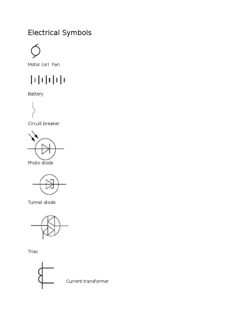 Electrical Symbols: Motor (Or) Fan | PDF | Science & Mathematics ...