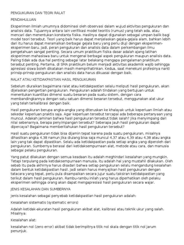 Pengukuran Dan Teori Ralat | PDF | Metode & Bahan Ajar | Komputer