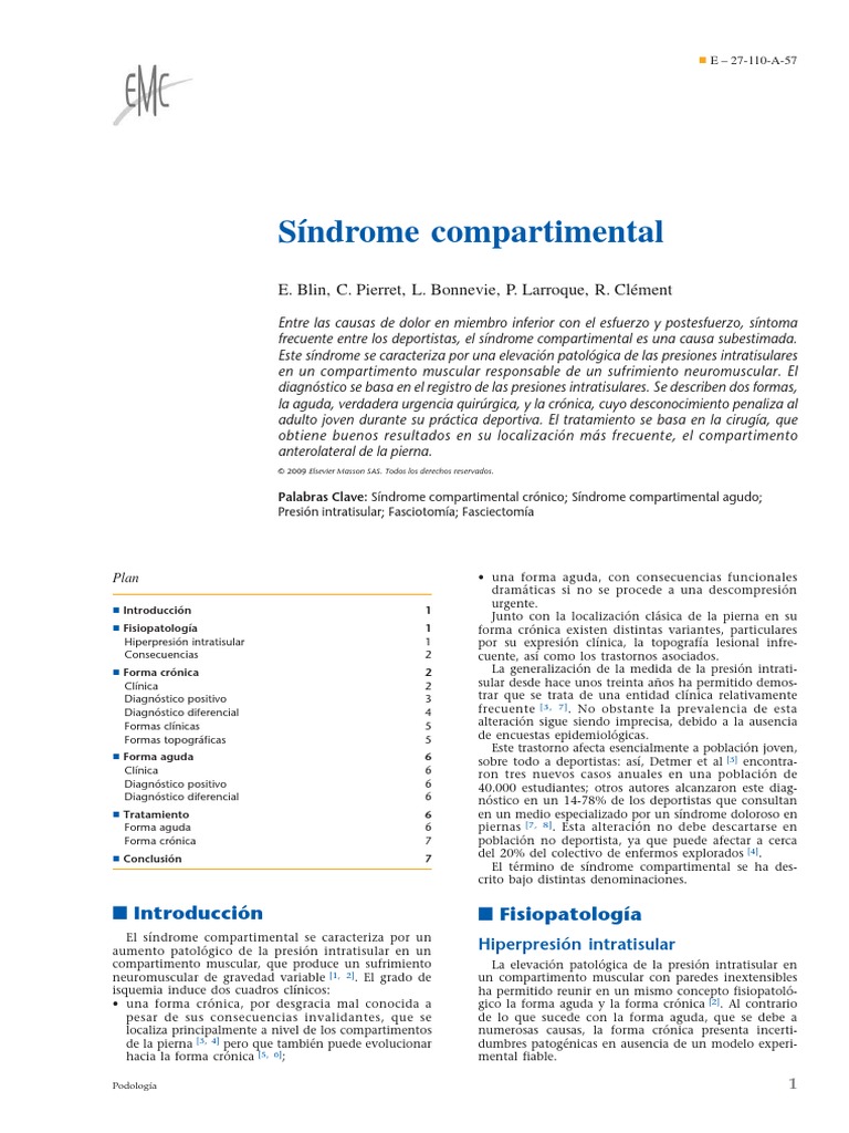 Síndrome Compartimental | PDF | Diagnostico medico | Pie